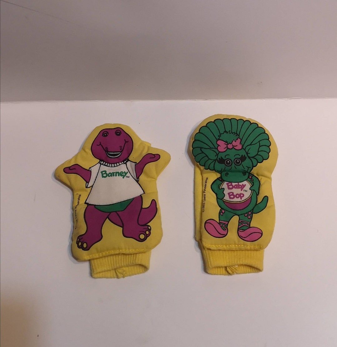 Vintage 1993 Barney and Baby Bop Rattle Socks - Etsy