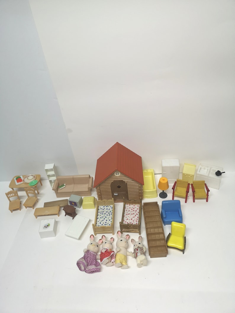 Vintage Calico Critters House With Shed 4 Family of 4 and Lots - Etsy