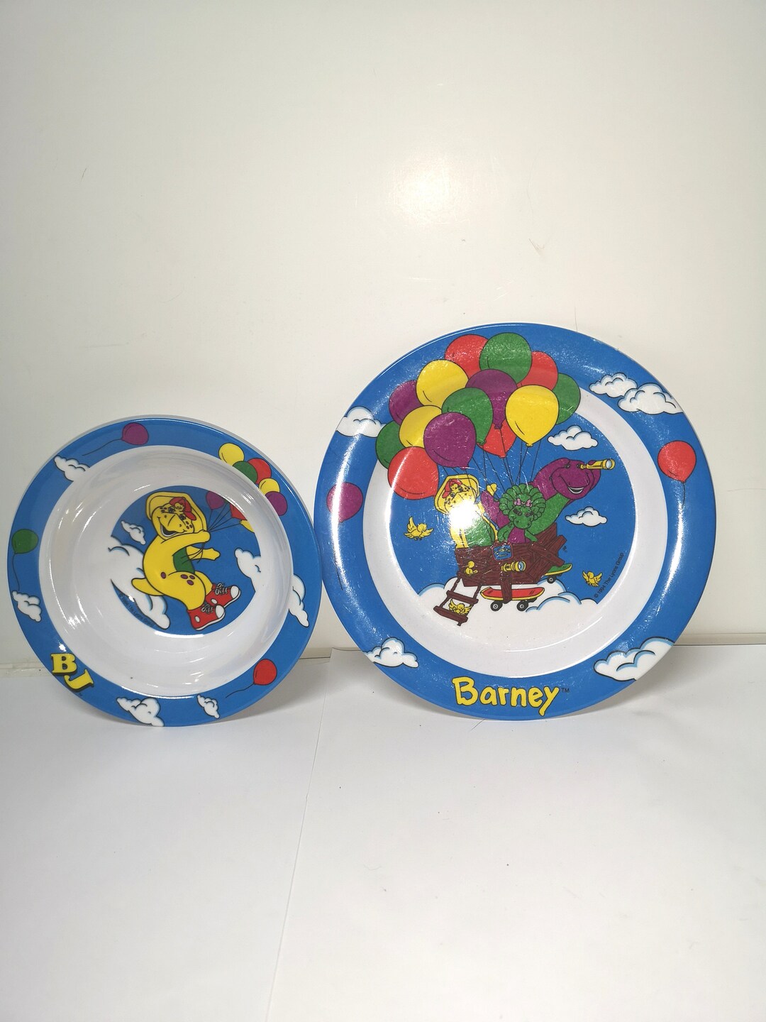Vintage Barney Children's Plastic Plate 8 and Bowl 6 1/2 - Etsy