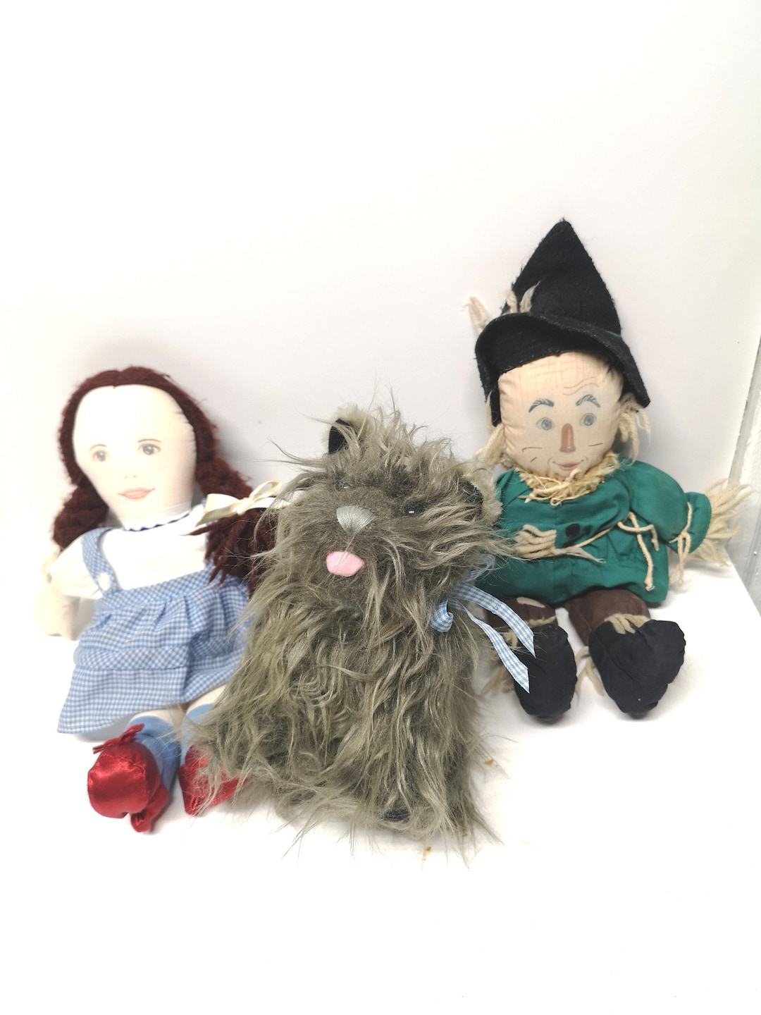 Vintage Dorothy Scarecrow Plush 13" and Toto Plush 9" the Wizard of Oz ...