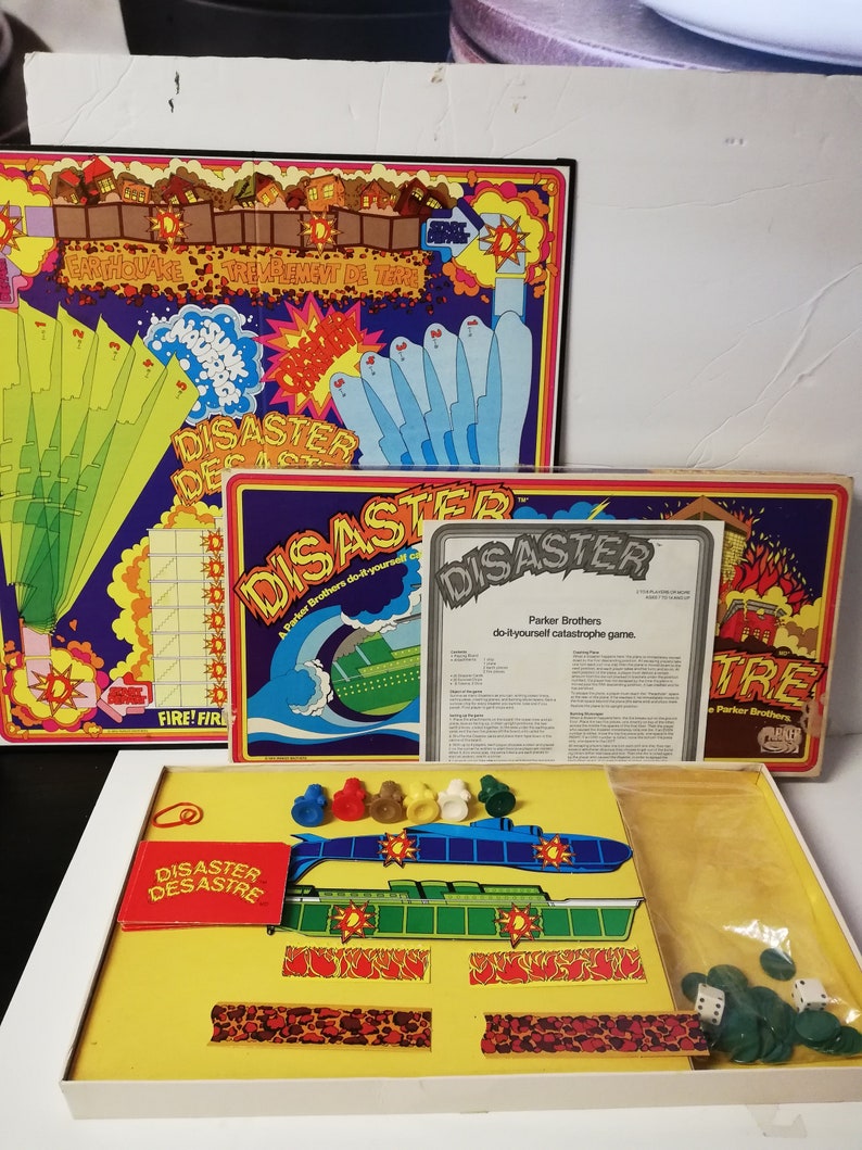 Vintage RARE 1979 Disaster Board Game Parker Brothers Complete Do It ...