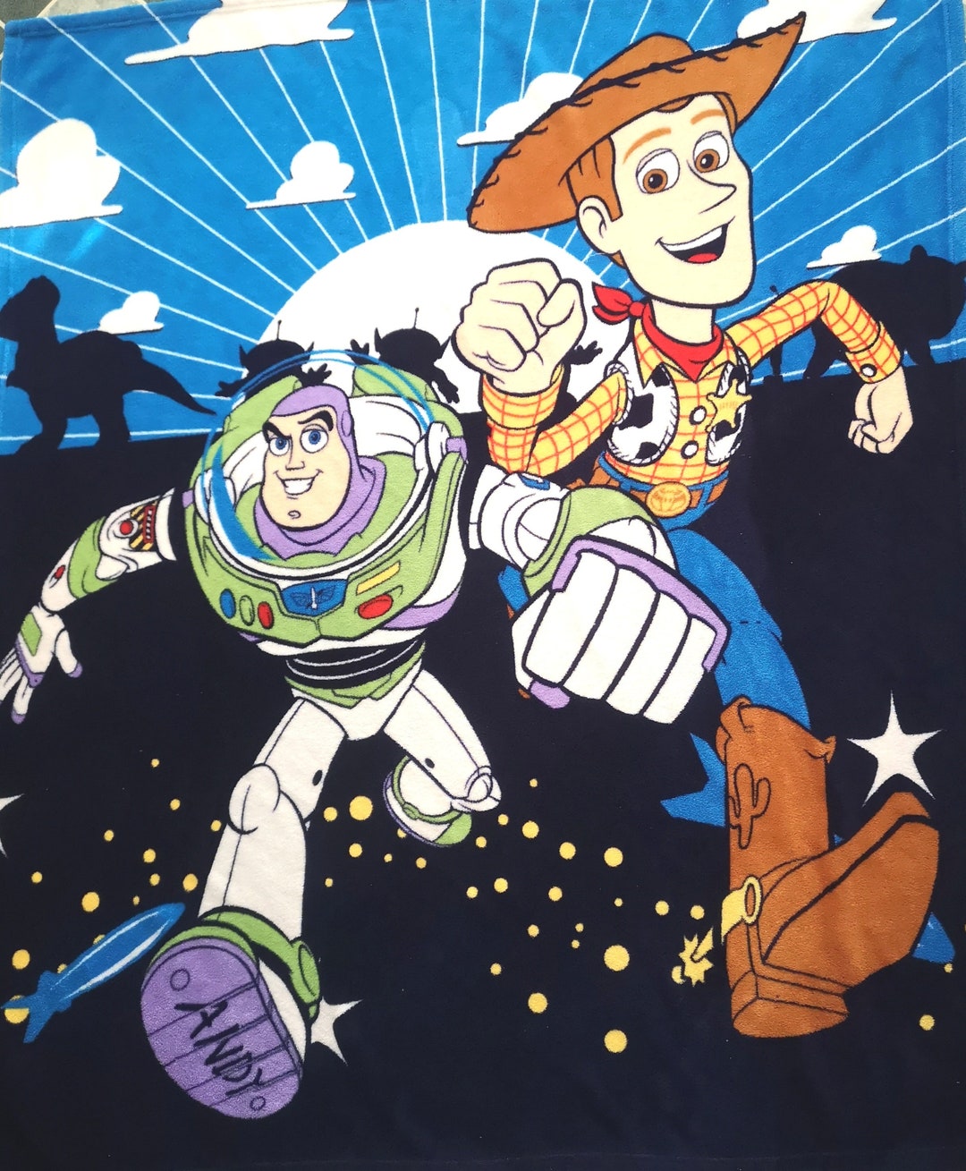 Vintage Buzz and Woody Fleece Throw Blanket 58" X 49" - Etsy