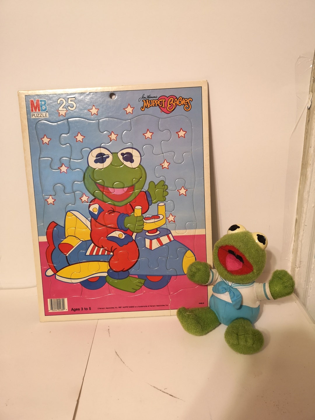 Vintage Kermit the Frog Plush 8 and Puzzle - Etsy