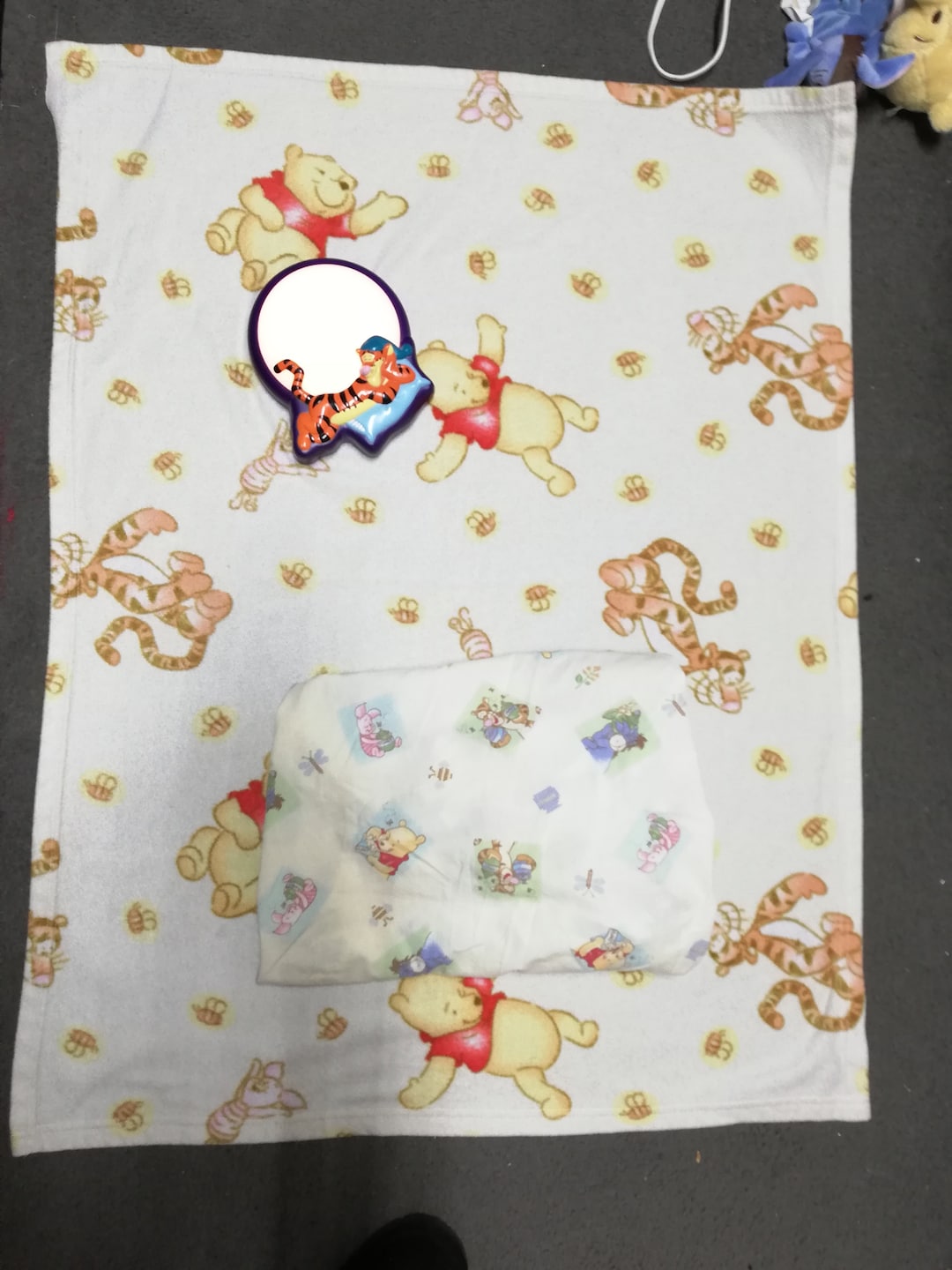 Vintage Baby Winnie the Pooh and Tigger Blanket 38x28 W/ Crib Sheet and ...