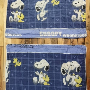 Vintage Reversible Snoopy Standard Pillow Cases X2 - Etsy