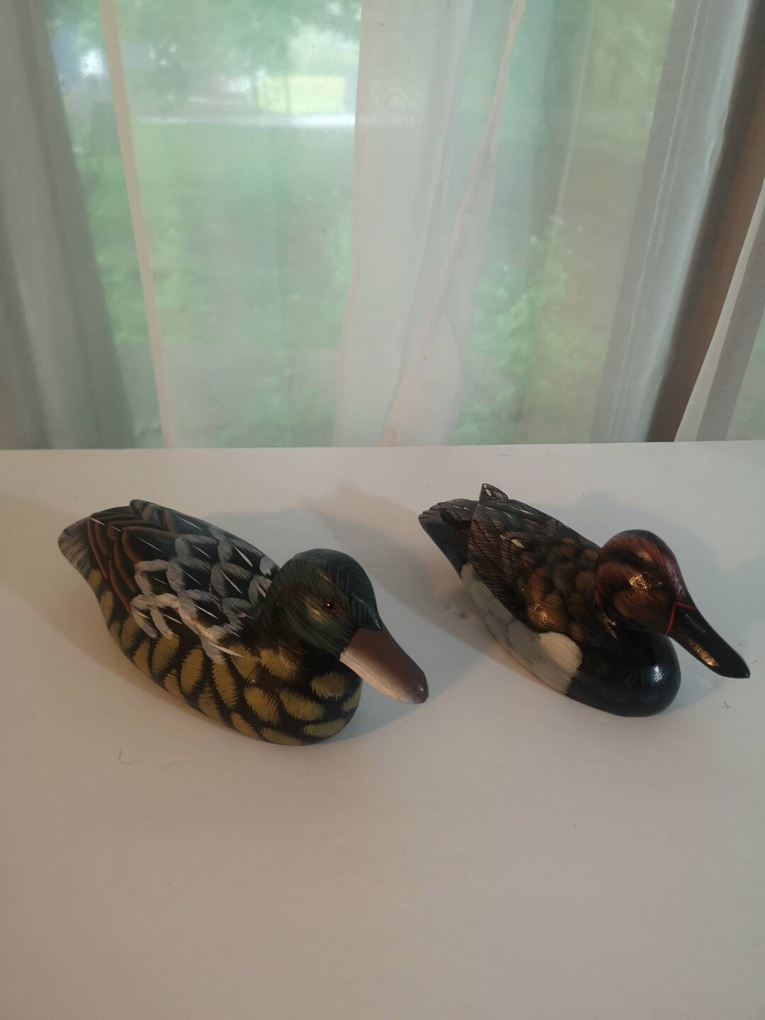 Vintage Beautiful Carved and Hand Painted Duck Decoys 71/2. 8 - Etsy