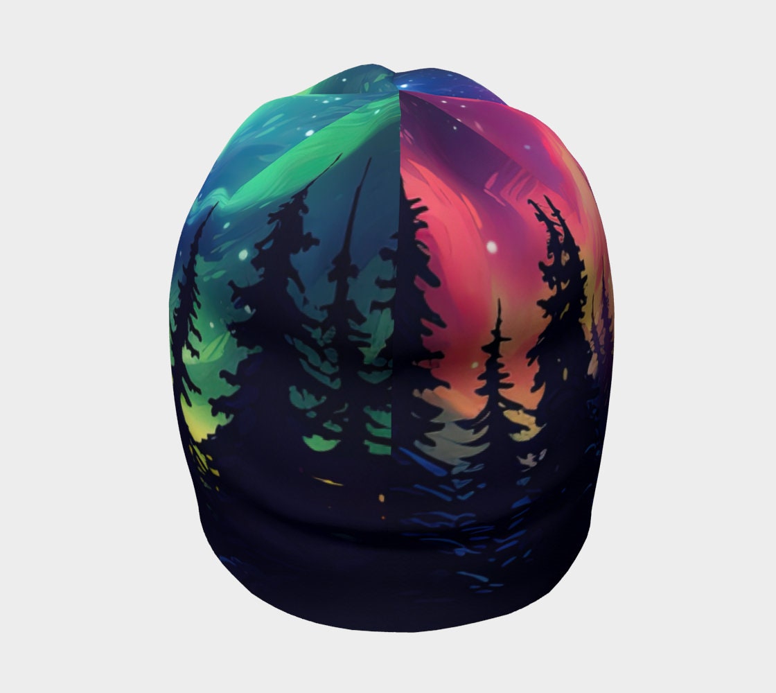 Northern Lights/aurora Borealis Forest Scenic Hat/toque/beanie - Etsy