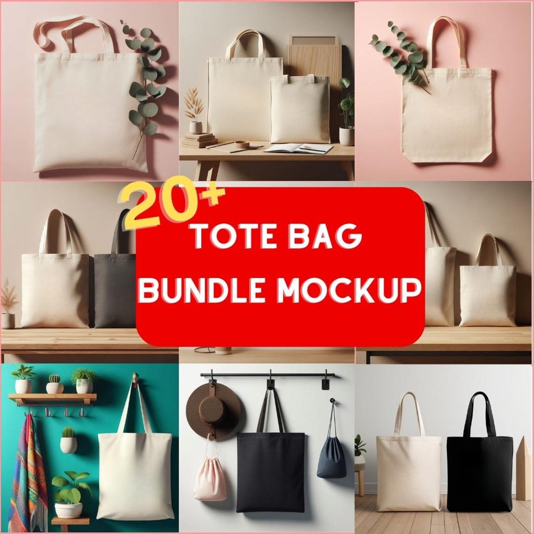 20 AOP Tote Bag Mockup Bundle Natural & Black Canvas AOP Shopping Bags for Print on Demand - Etsy