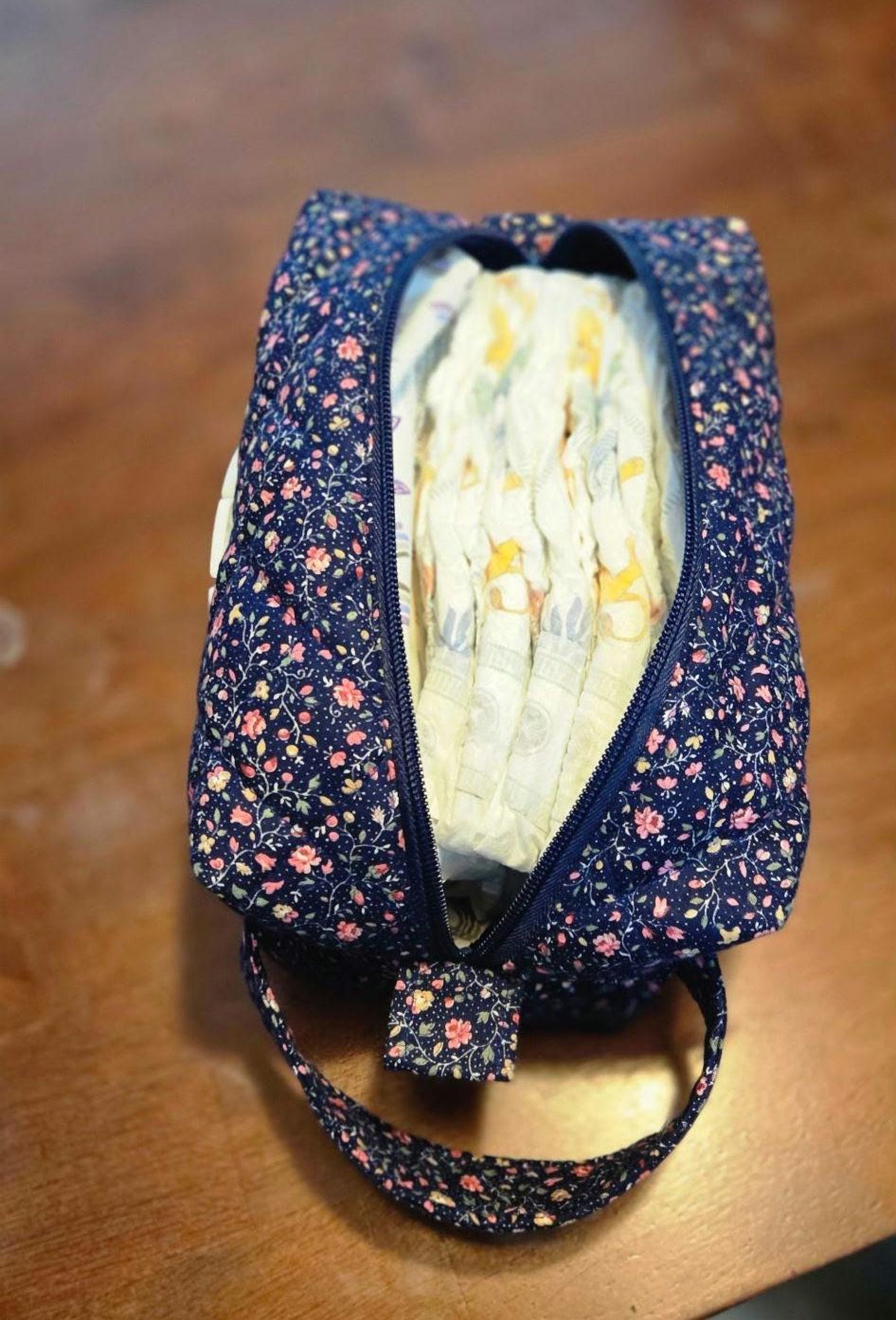 Handmade Compact Diaper & Wipes Pouch - Mini Diaper Bag - Diaper Clutch ...