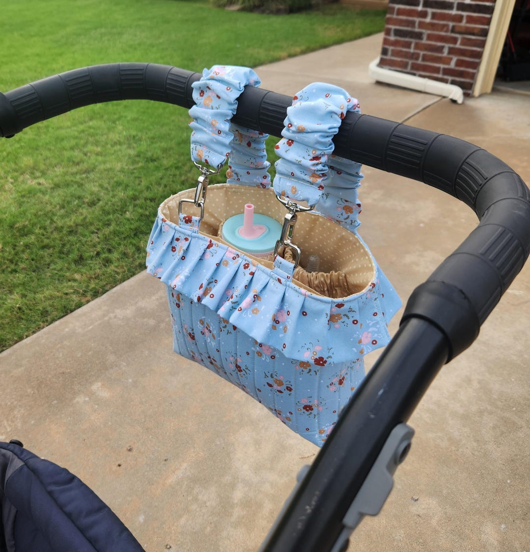Floral Stroller Caddy: Quilted Cotton Pram Organizer - Etsy