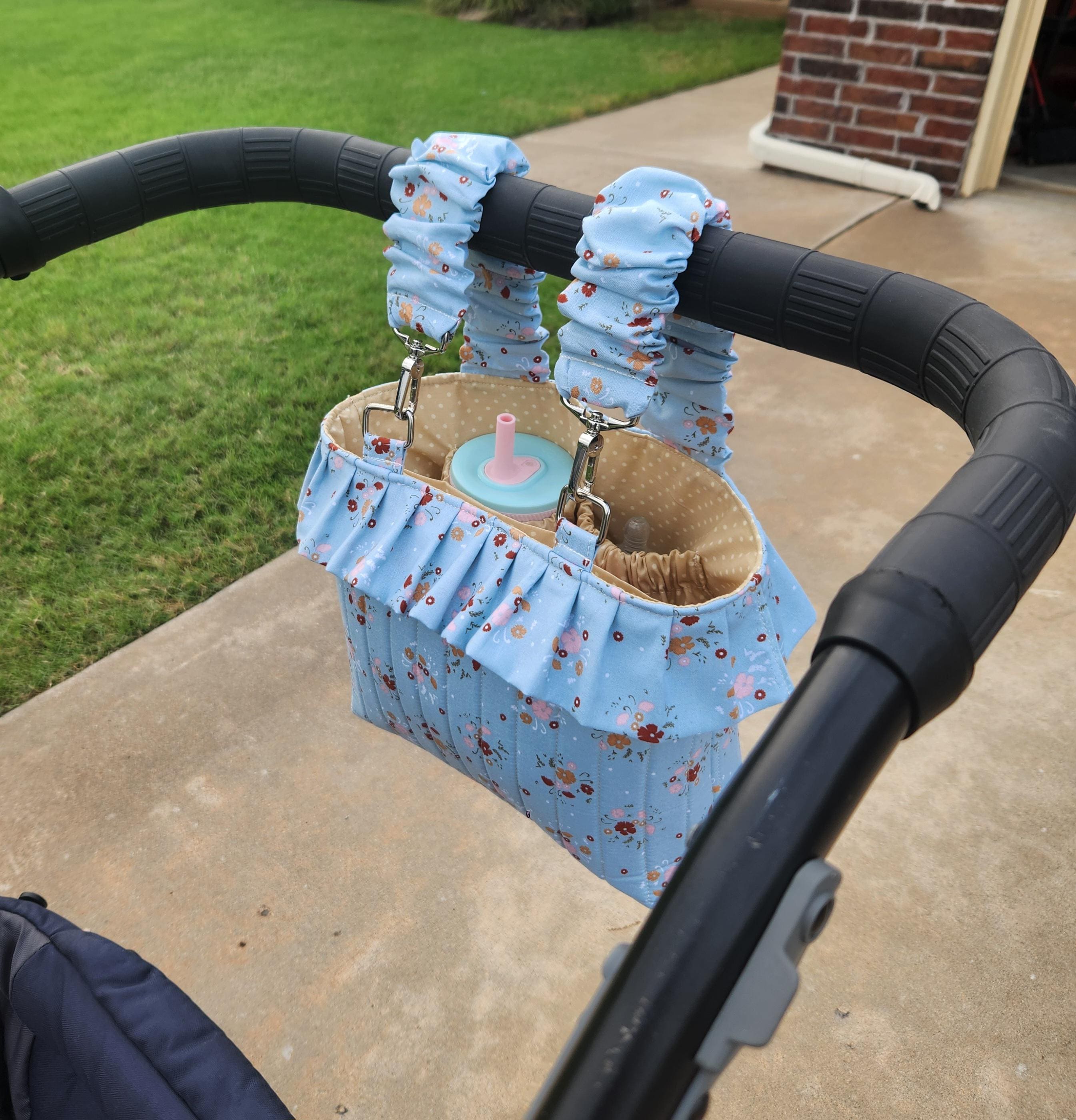 Custom Stroller Caddy Fabric Options Available - Quilted Cotton Pram ...