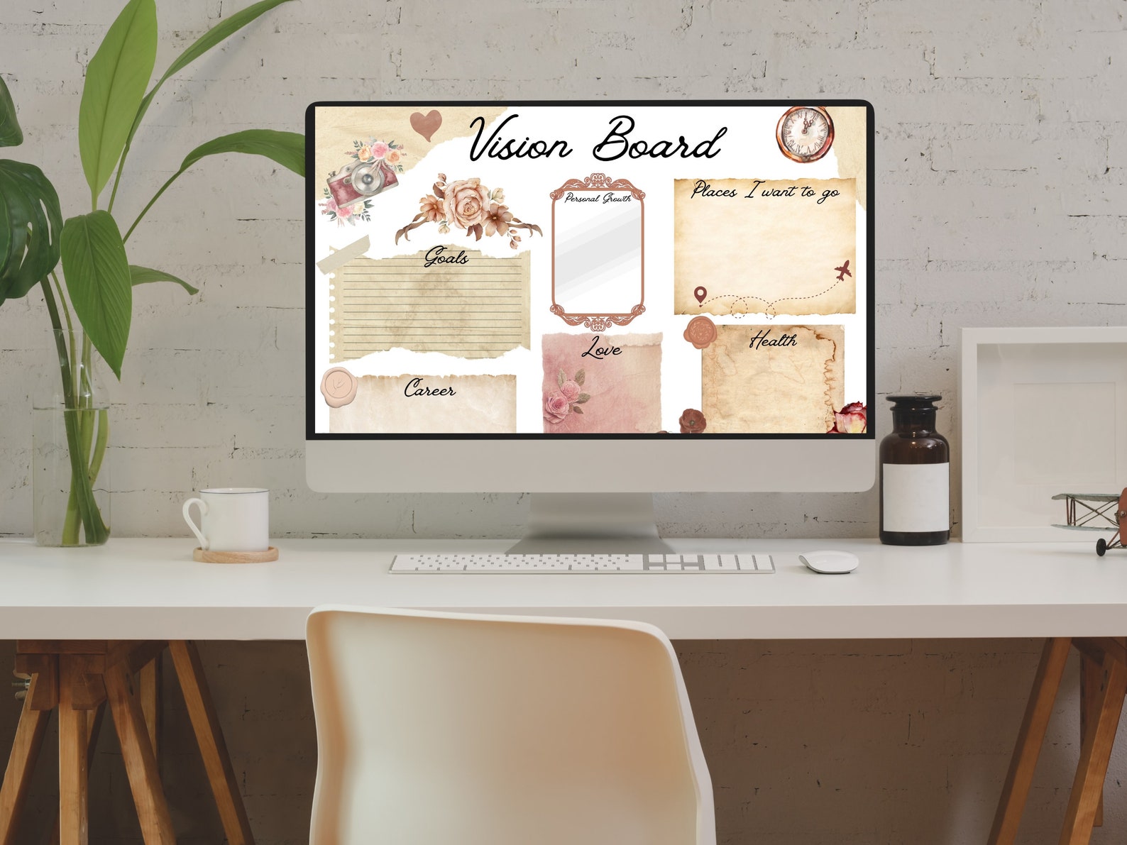 Vision Board Printable, Vision Board Template, Dream Board ...