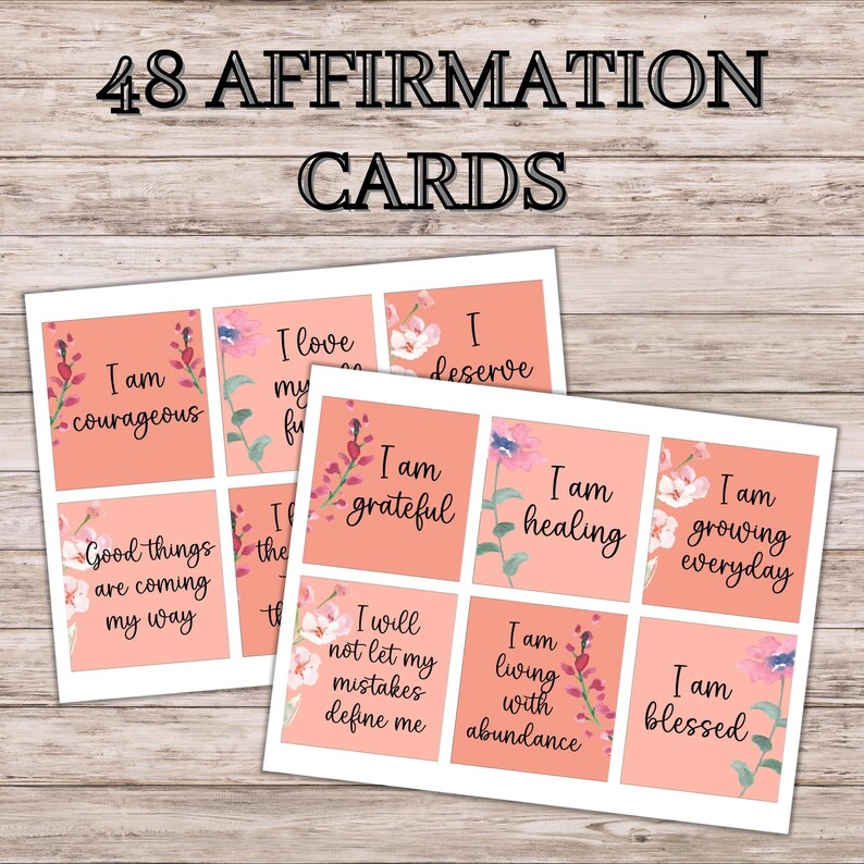 Positive Affirmation Cards Vision Board Printables Etsy