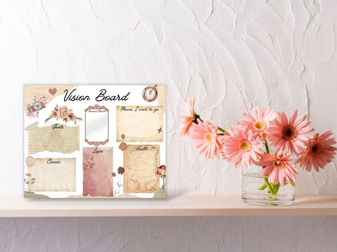 Vision Board Printable, Vision Board Template, Dream Board ...