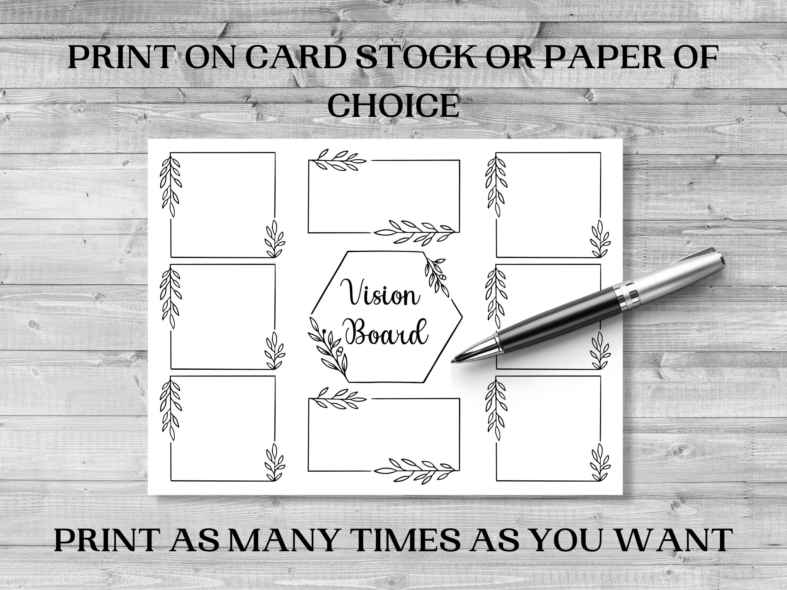 Minimalist Vision Board Printables, Dream Board, Manifesting Digital ...