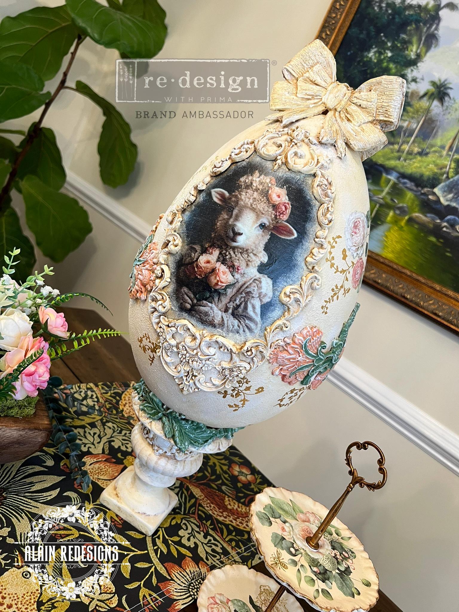 Victorian Lamb Egg Sculpture | French Farmhouse Easter Décor | Hand ...