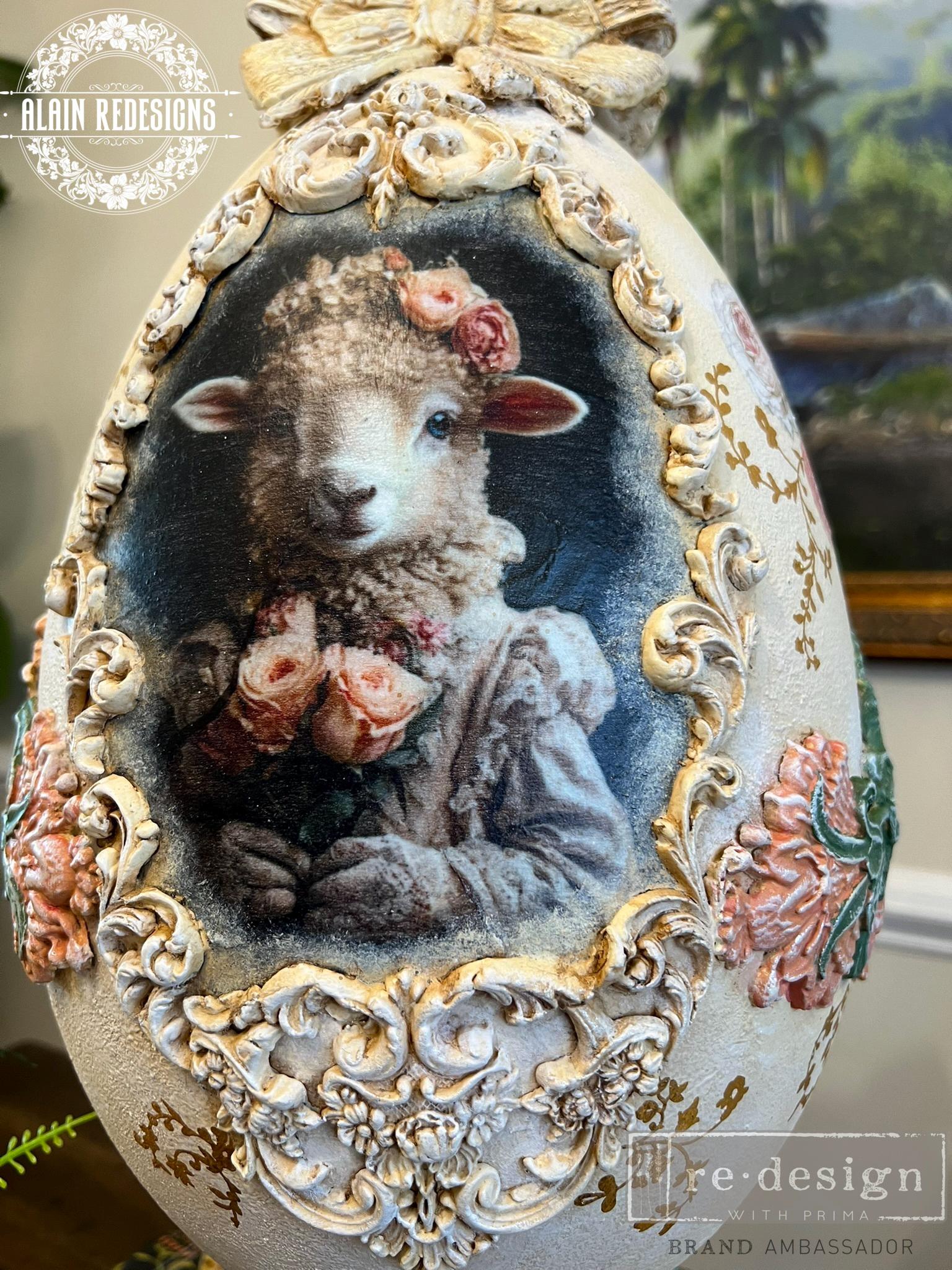Victorian Lamb Egg Sculpture | French Farmhouse Easter Décor | Hand ...
