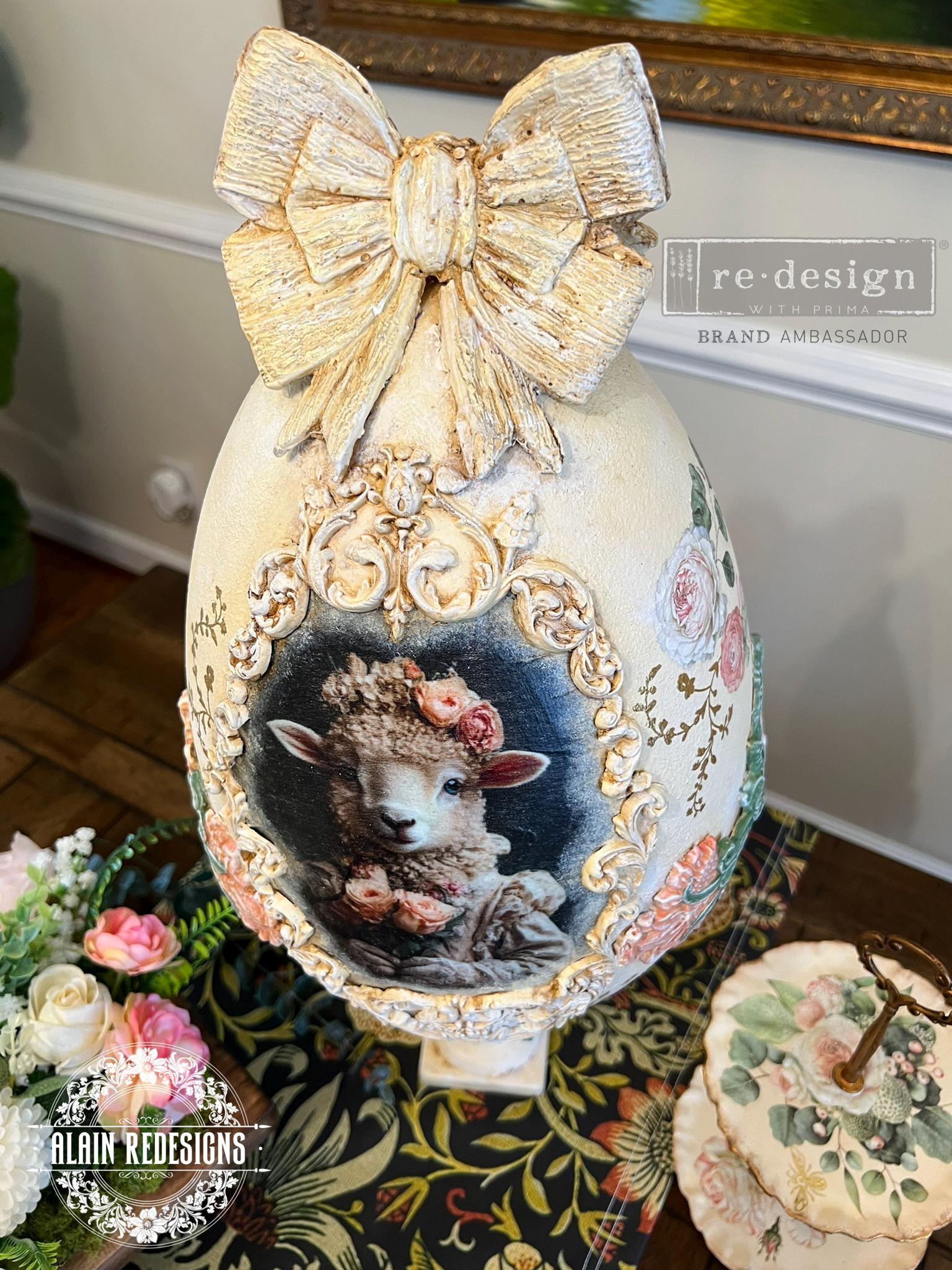 Victorian Lamb Egg Sculpture | French Farmhouse Easter Décor | Hand ...