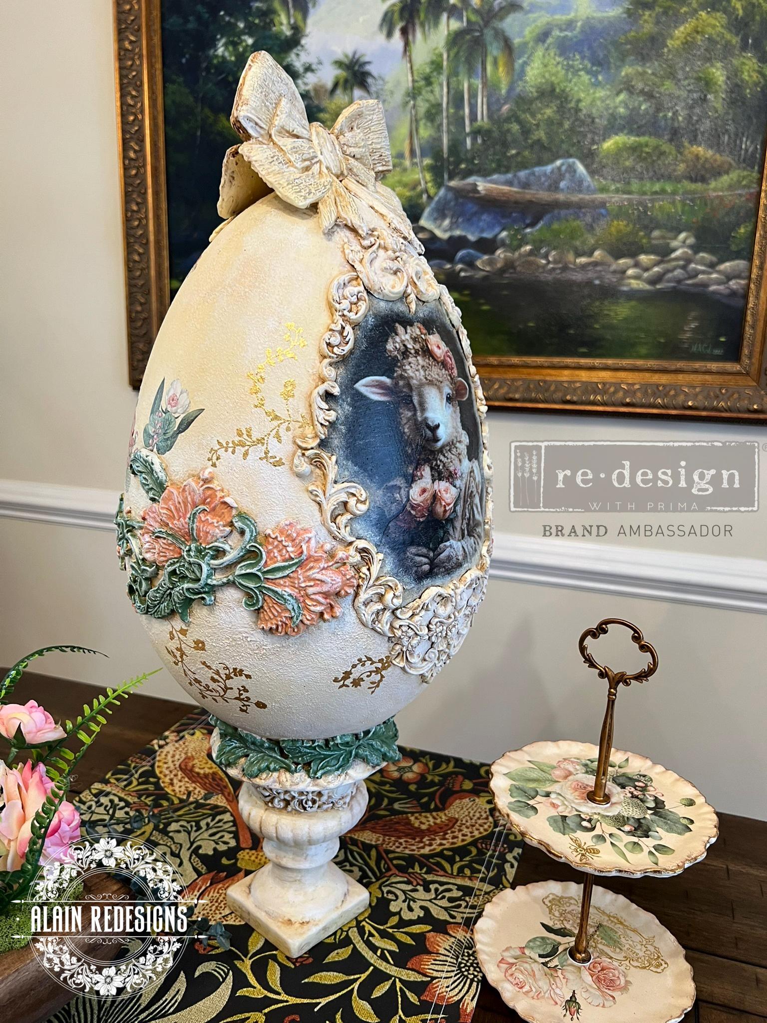 Victorian Lamb Egg Sculpture | French Farmhouse Easter Décor | Hand ...