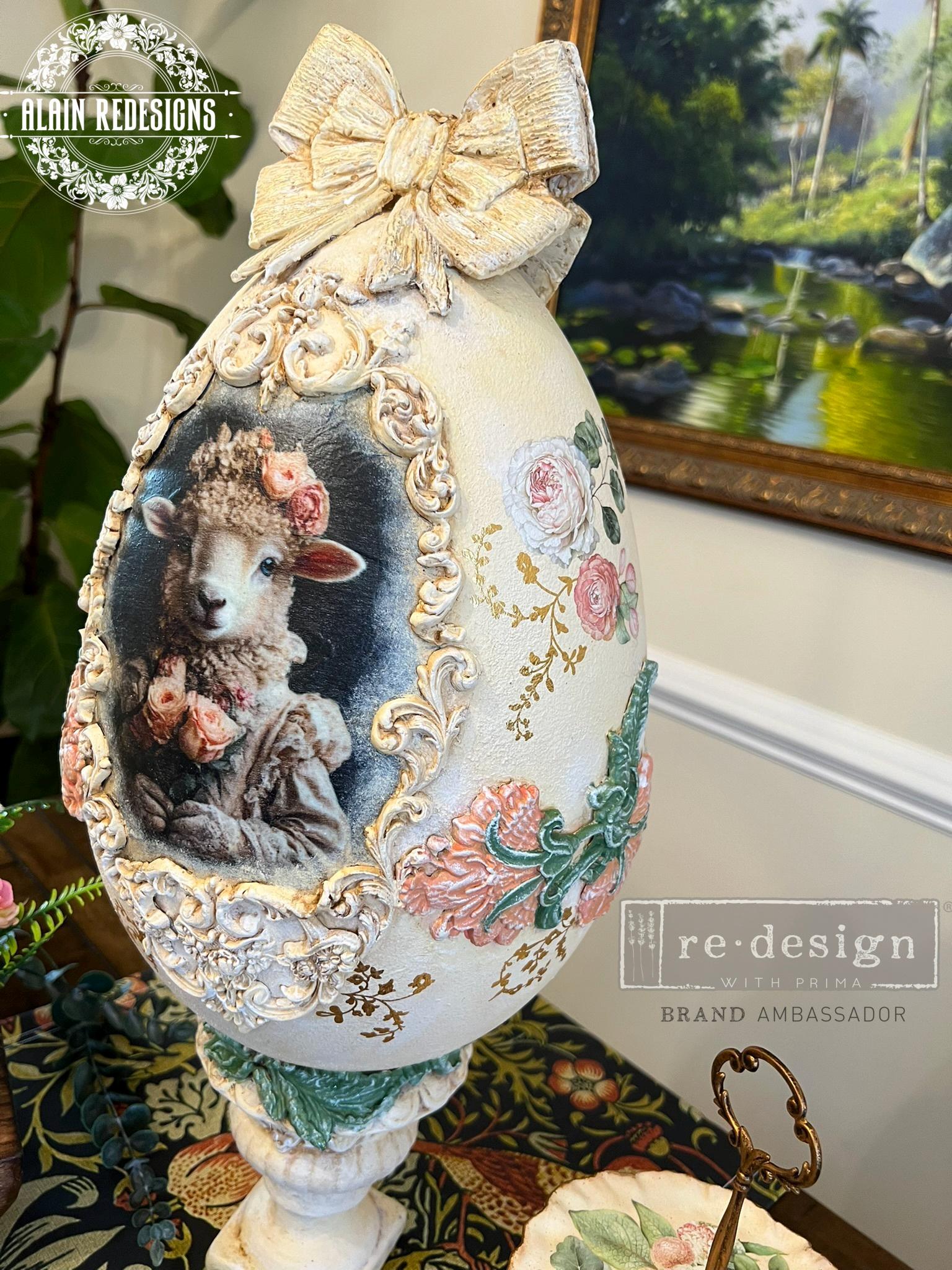 Victorian Lamb Egg Sculpture | French Farmhouse Easter Décor | Hand ...
