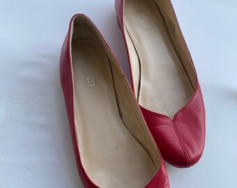 MAYA. Red Leather Ballet Flats/ Women's Shoes/ Bridal Flats. - Etsy
