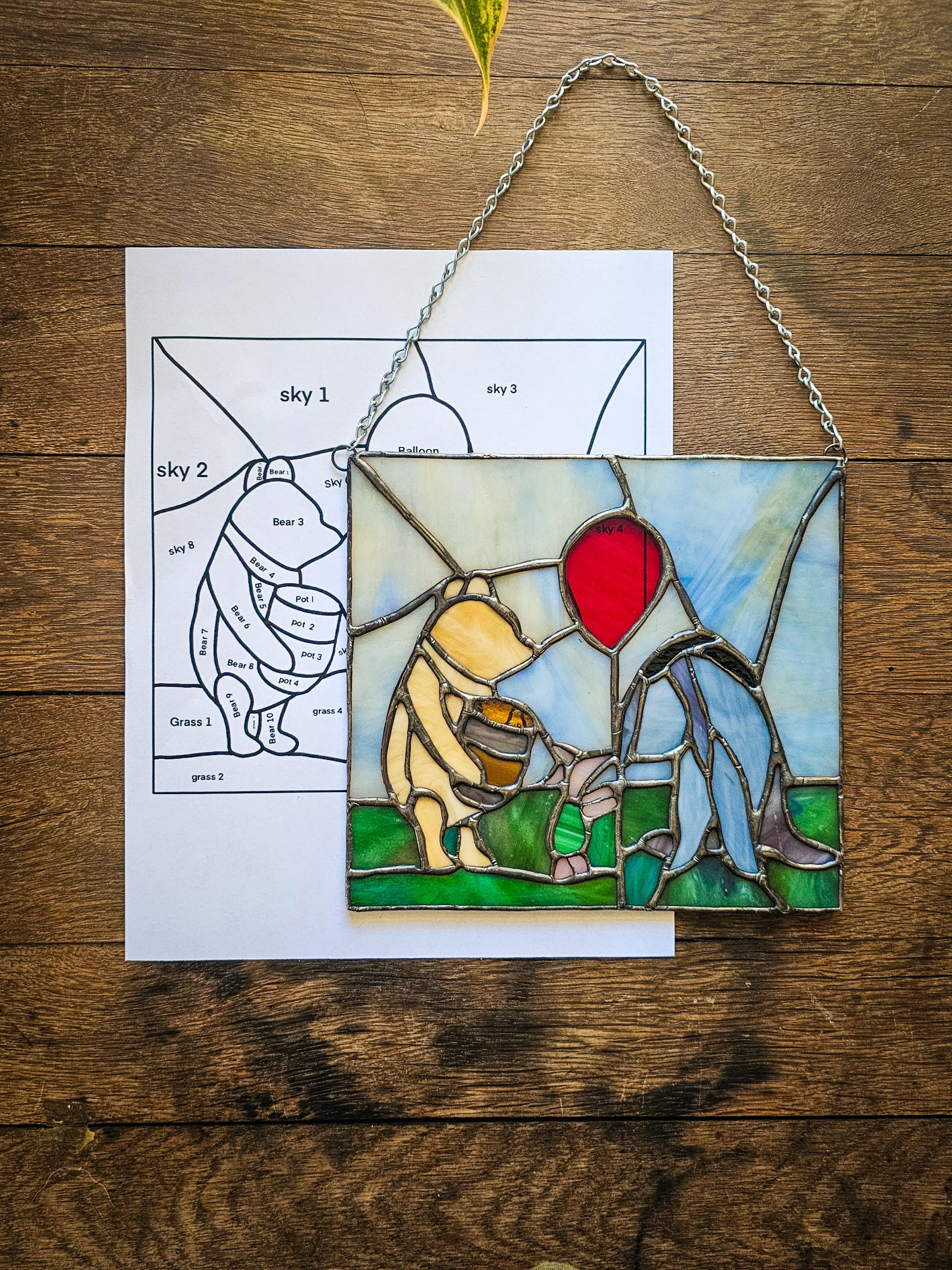 Vintage Pooh Bear Stained Glass Pattern - Pooh, Piglet and Eeyore With ...