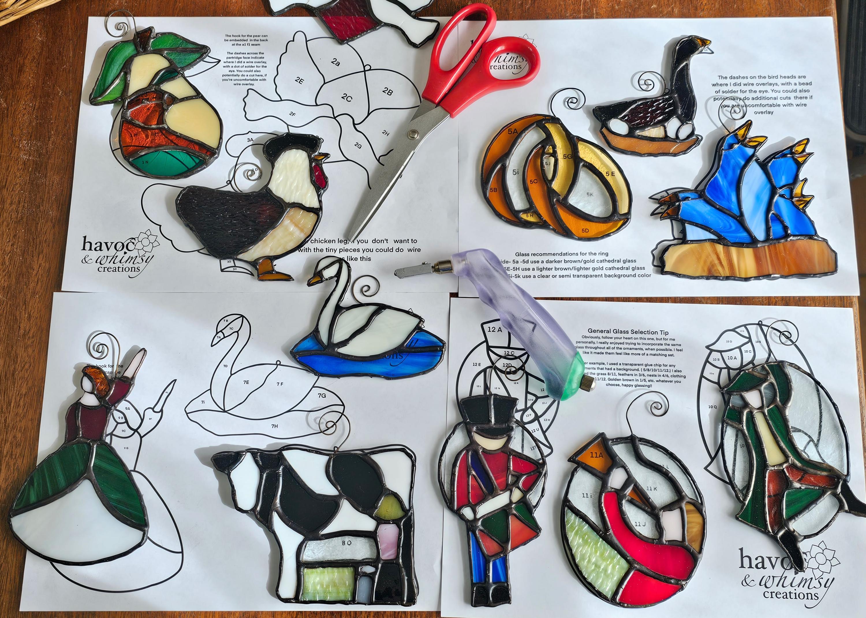 Pattern - 12 Days of Christmas Stained Glass Ornament Patterns - Etsy