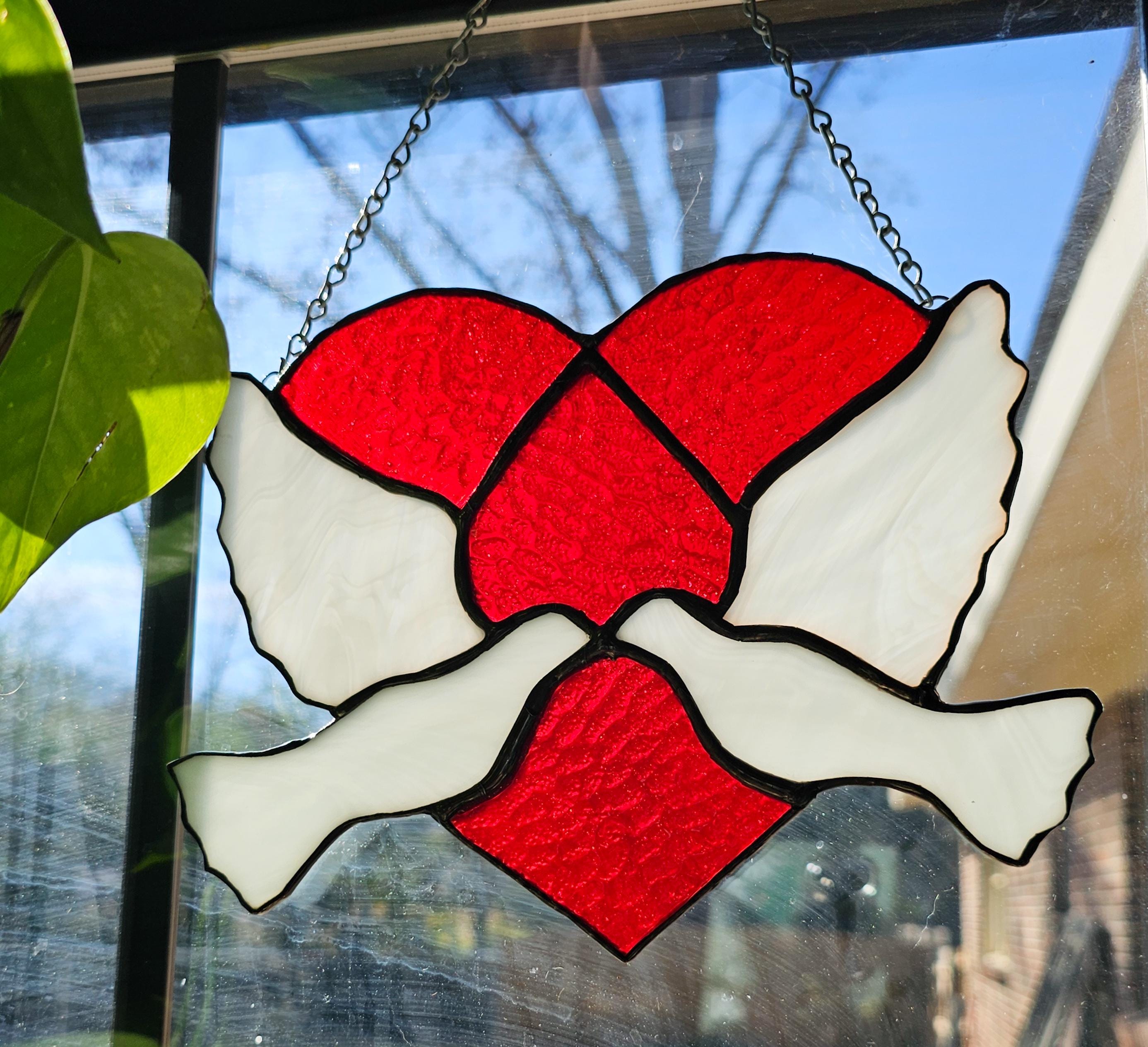 Lovebirds Stained Glass Heart Pattern Doves - Etsy