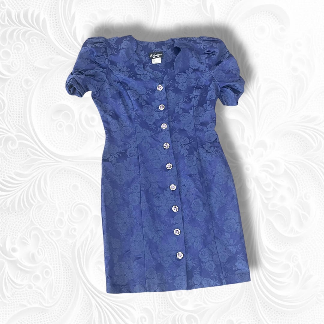 Be Smart Vintage Short Sleeve 90s Womens Vintage Small Blue Dress - Etsy