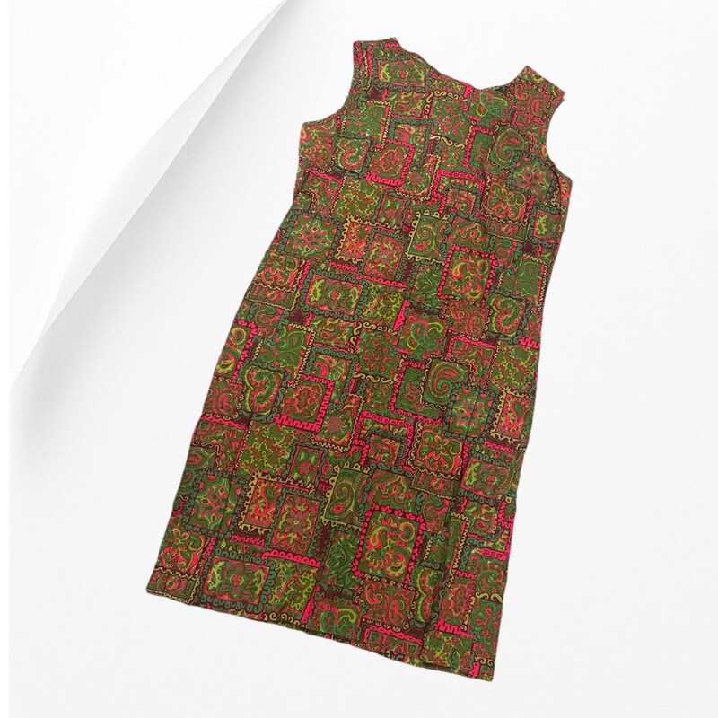 Pink and Green Dress - Etsy UK