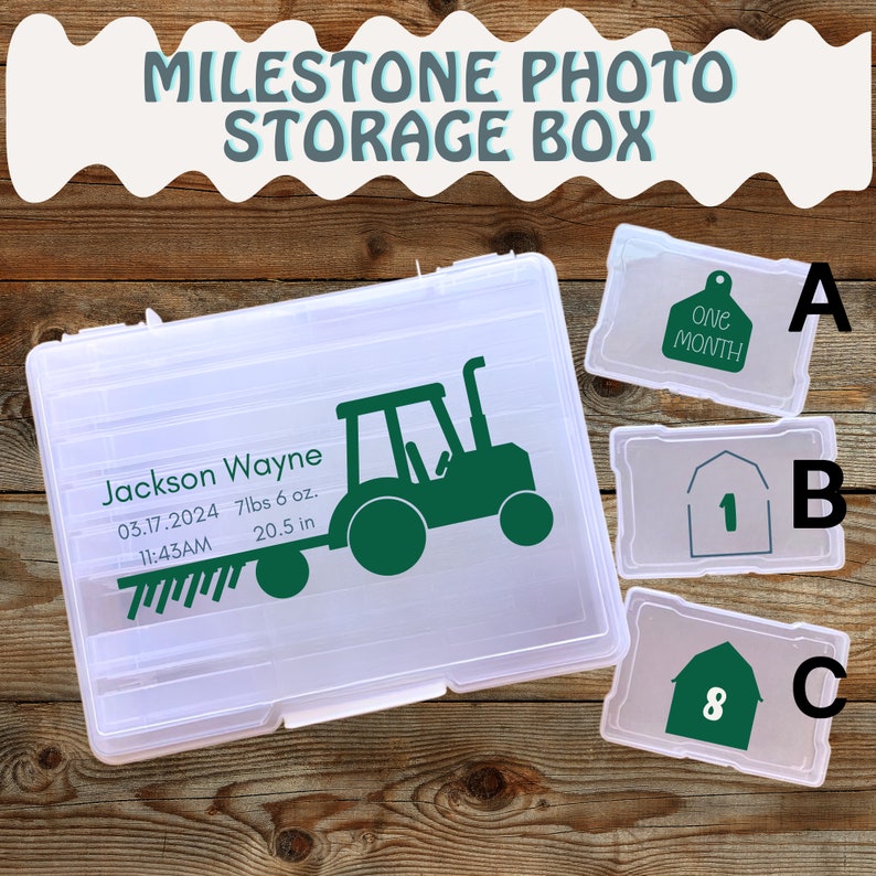 Milestone Photo Keeper Box Milestone Tote Baby's First Year Photo ...