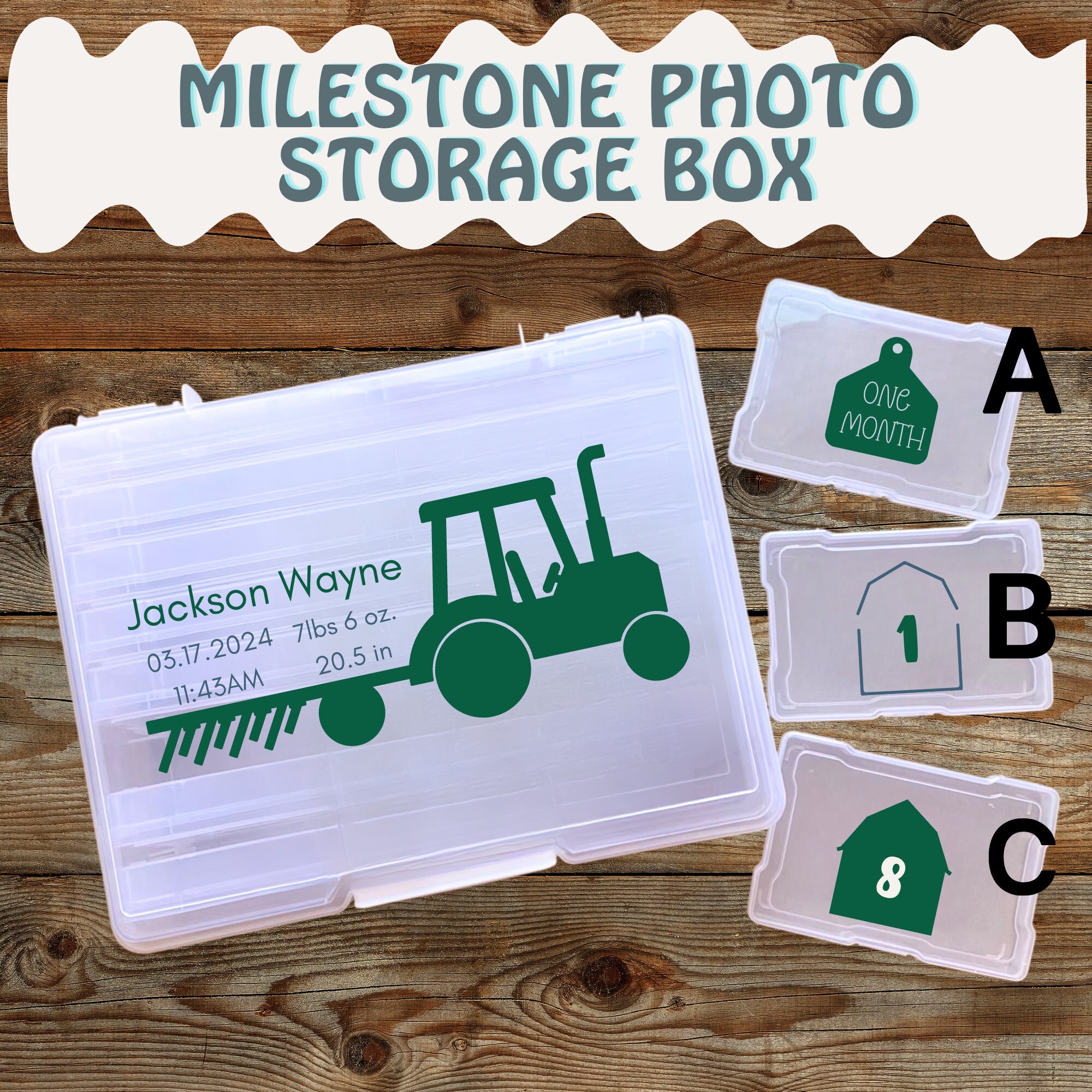 Milestone Photo Keeper Box Milestone Tote Baby's First Year Photo ...