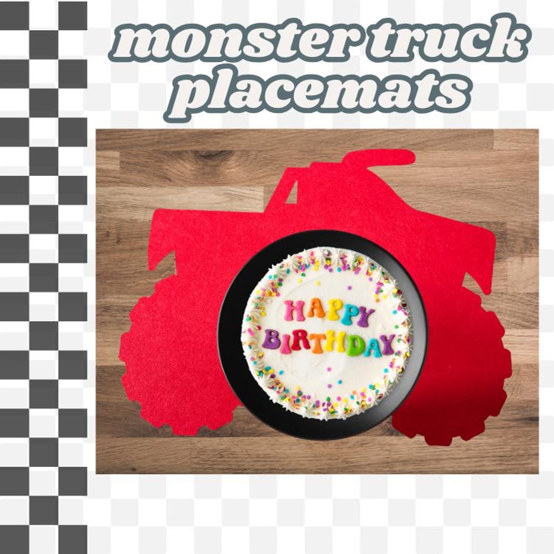 Felt Monster Truck Placemat: Birthday Party Centerpiece - Etsy