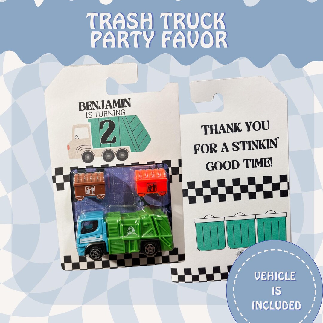 Custom Garbage Truck Party Favor | Trash Truck Birthday Gift | Waste ...