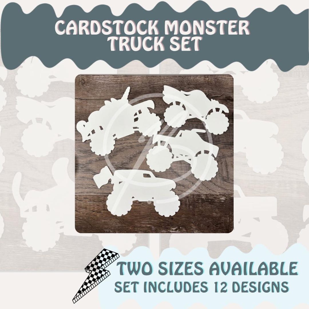Monster Truck Cutouts – Perfect for Themed Parties, Birthdays, and ...