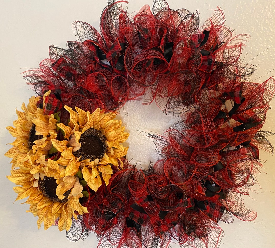 Buffalo Check and Sunflowers - Etsy