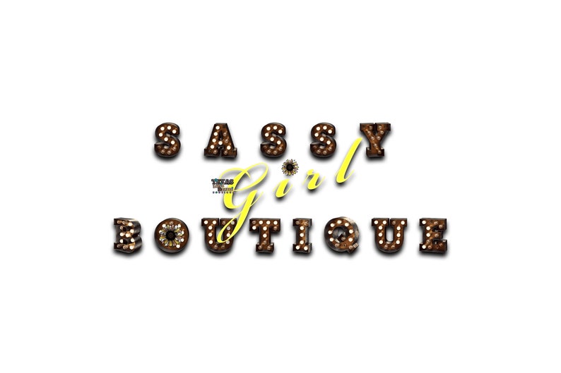 Custom Marquee Letter Logo Design, Boutique Shop Branding, Western ...