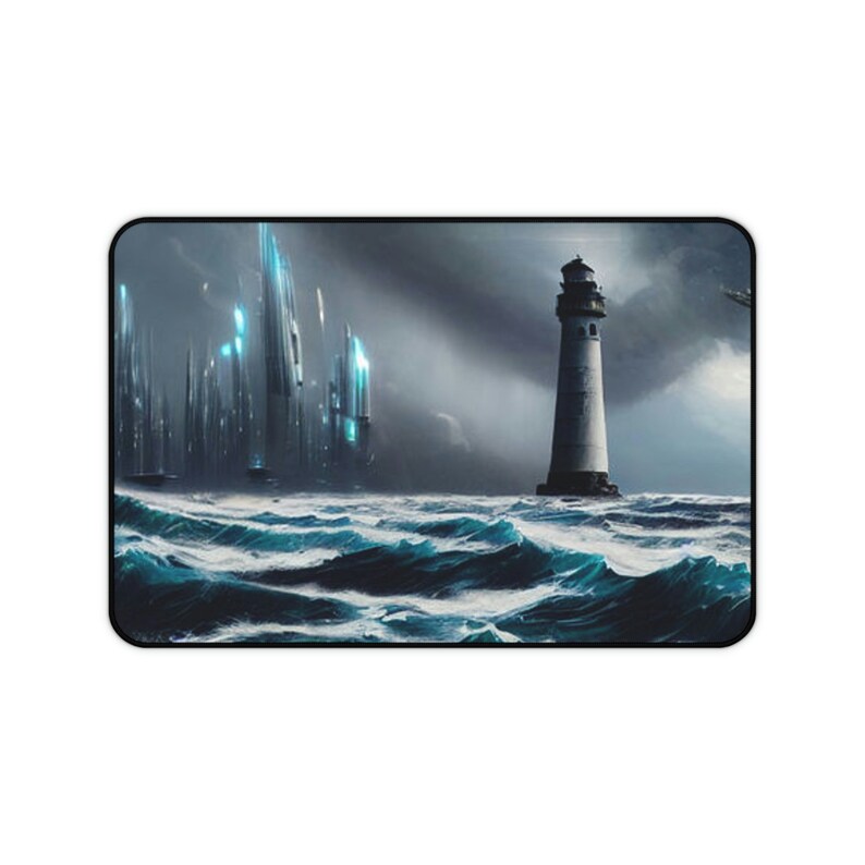 Lighthouse, Sci-fi City, Desk Mat, - Etsy