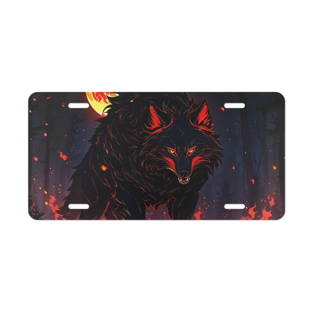 Wolf and Fire Vanity Plate Anime - Etsy