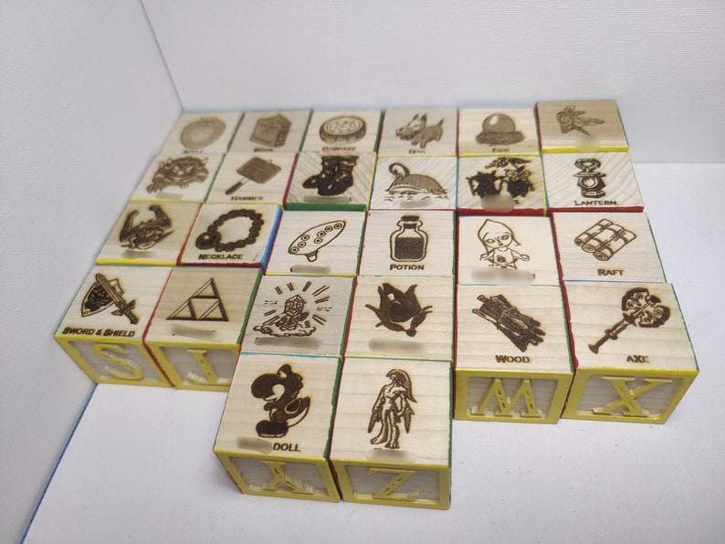 Legendary Alphabet Blocks in the Style of Zelda's Hylian, Sheikah Fonts ...