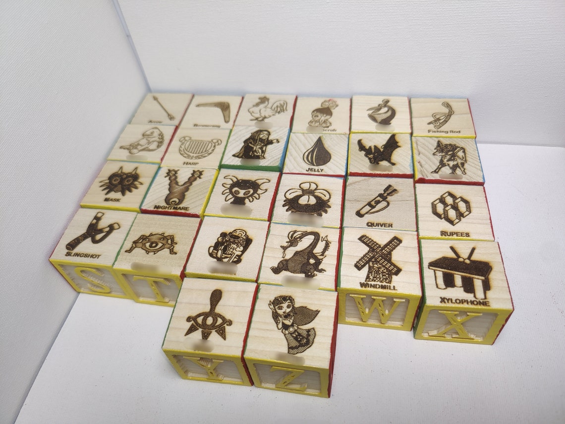 Legendary Alphabet Blocks in the Style of Zelda's Hylian, Sheikah Fonts ...