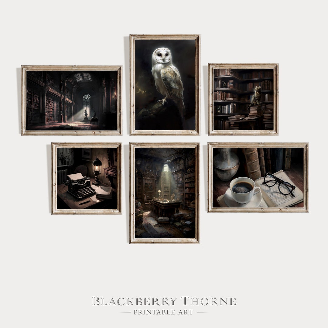 Dark Academia Set of 6 Printables Vintage Moody Dark Academia Printable ...