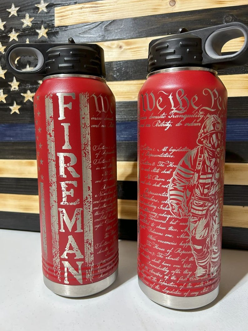 Fireman We the People Full Wrap Red 32 Oz Polar Camel Water Bottle - Etsy