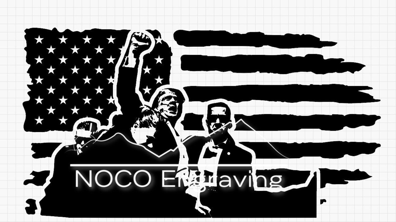 Iconic Trump Fight American PNG and JPG File for Laser Engraving - Etsy