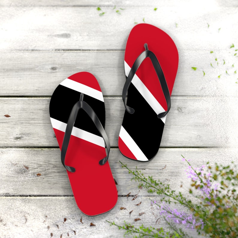 Trini Flag Flip Flops | Trinidadian Beach Slippers | Trini Beach Wear ...