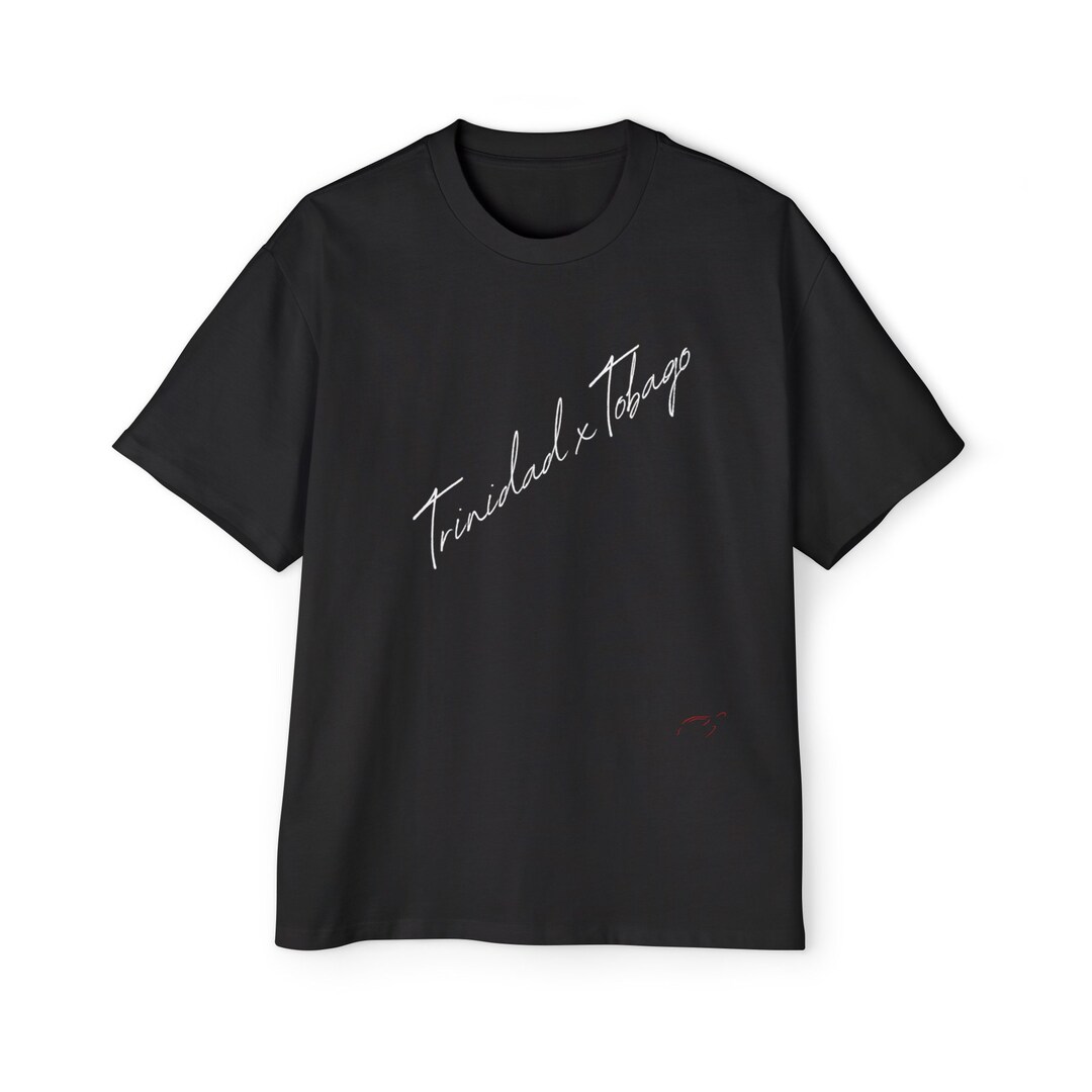 Contemporary Oversized Trinidadxtobago Cursive Tee Trini T-shirt ...