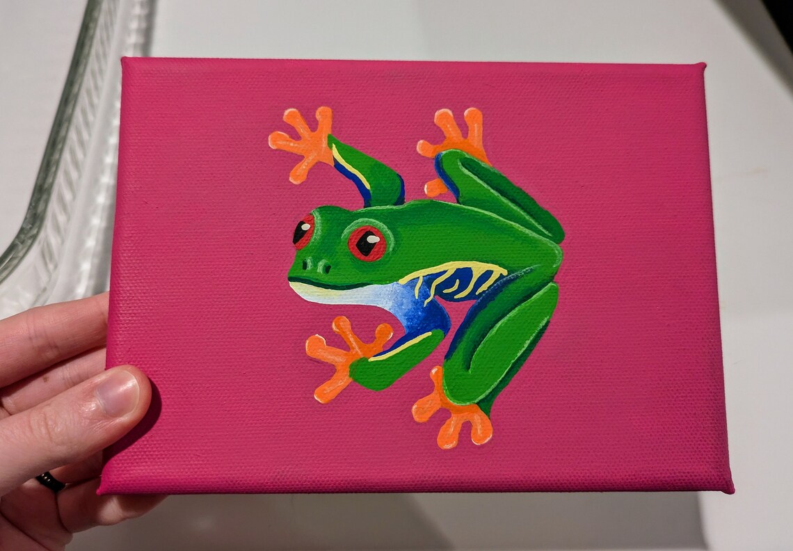 Semi Realistic Red Eyed Tree Frog Painting - Etsy
