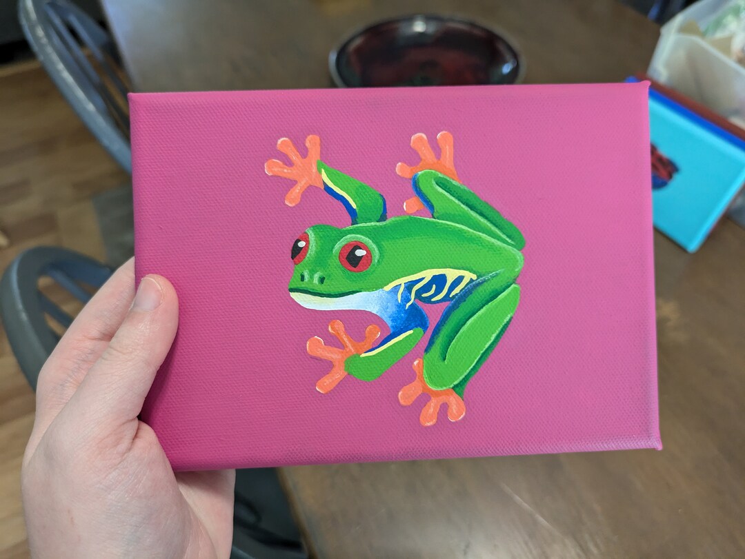 Semi Realistic Red Eyed Tree Frog Painting - Etsy