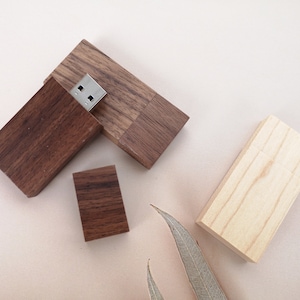 10 Pcs Wooden Walnut Maple Flash Drive, Wooden USB Flash Drive, Dark ...