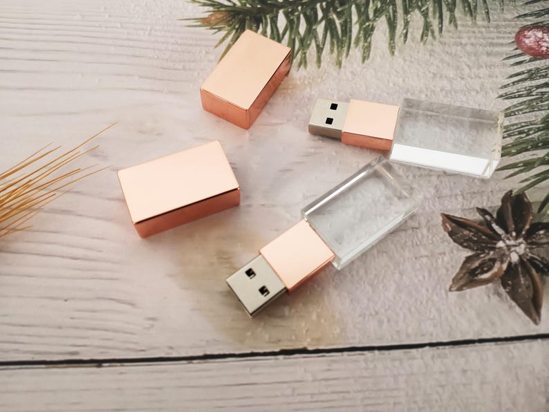 10PCS Personalized Crystal Rose Gold Glass USB Flash Drive,usb 3.0 Pen ...